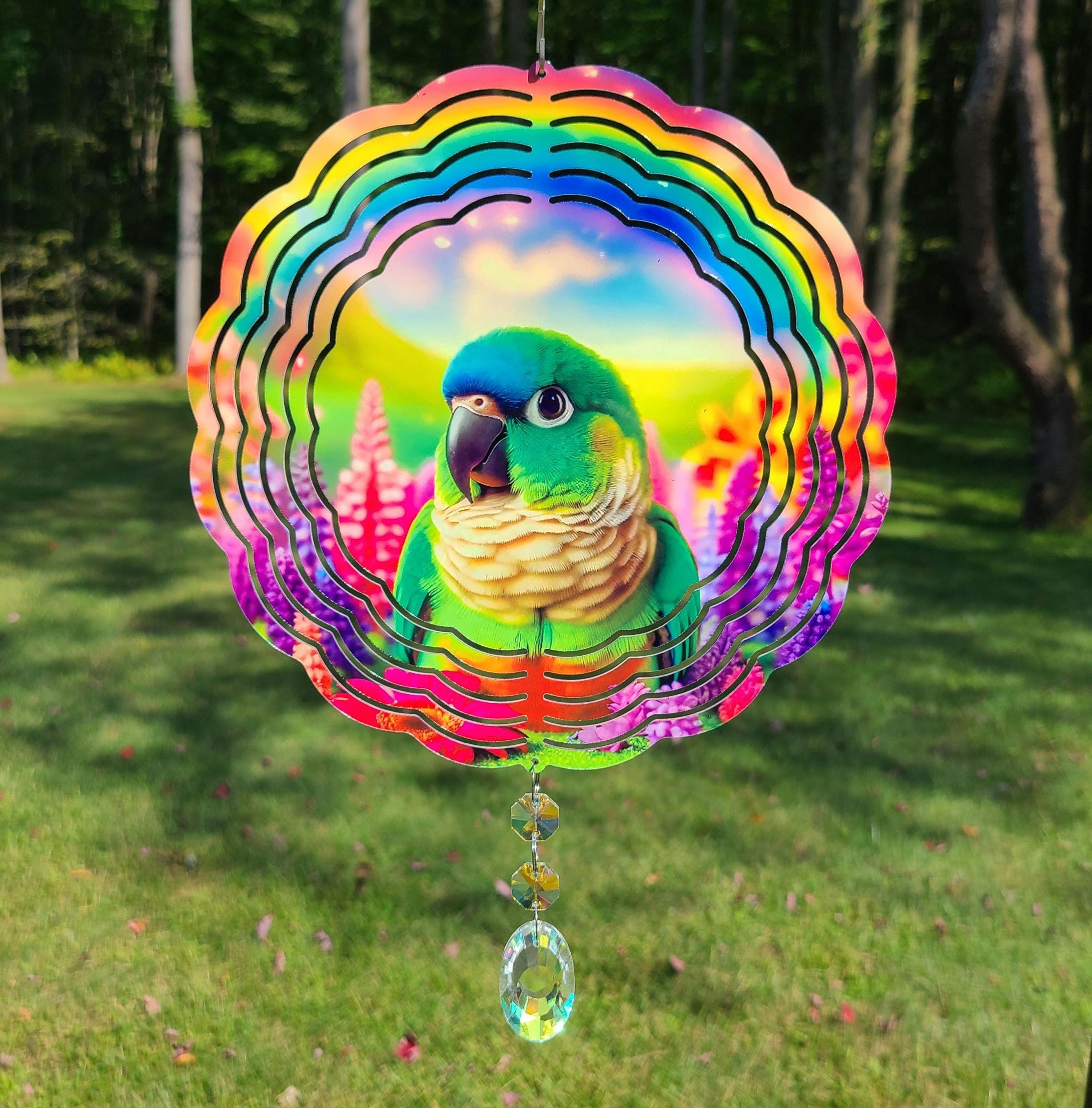 Green-cheeked Conure Wind Spinner, Indoor/outdoor Twirling Art - Etsy