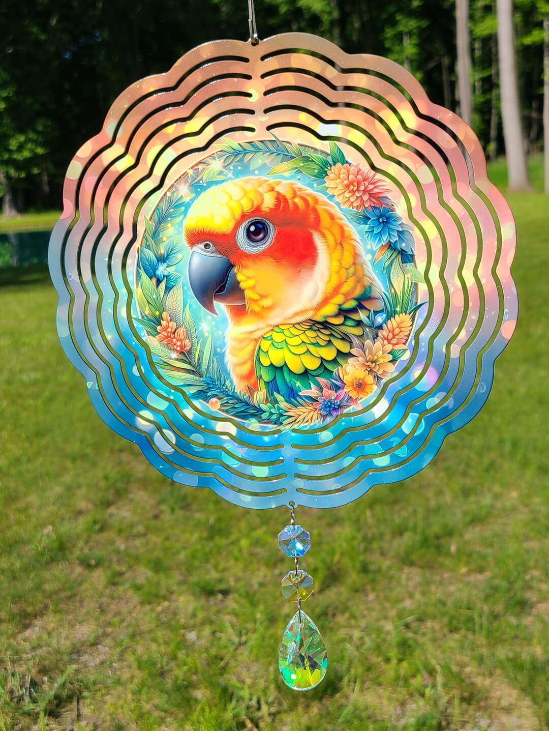 Outdoor Sun Conure Parrot Wind Spinner Decoration - Etsy