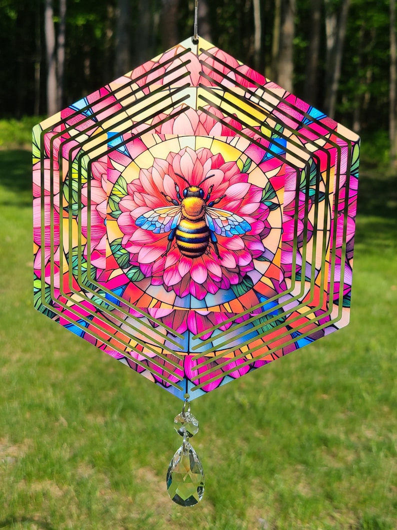 Outdoor Honey Bee Wind Spinner, Garden Yard Porch Decoration, Beekeeper ...