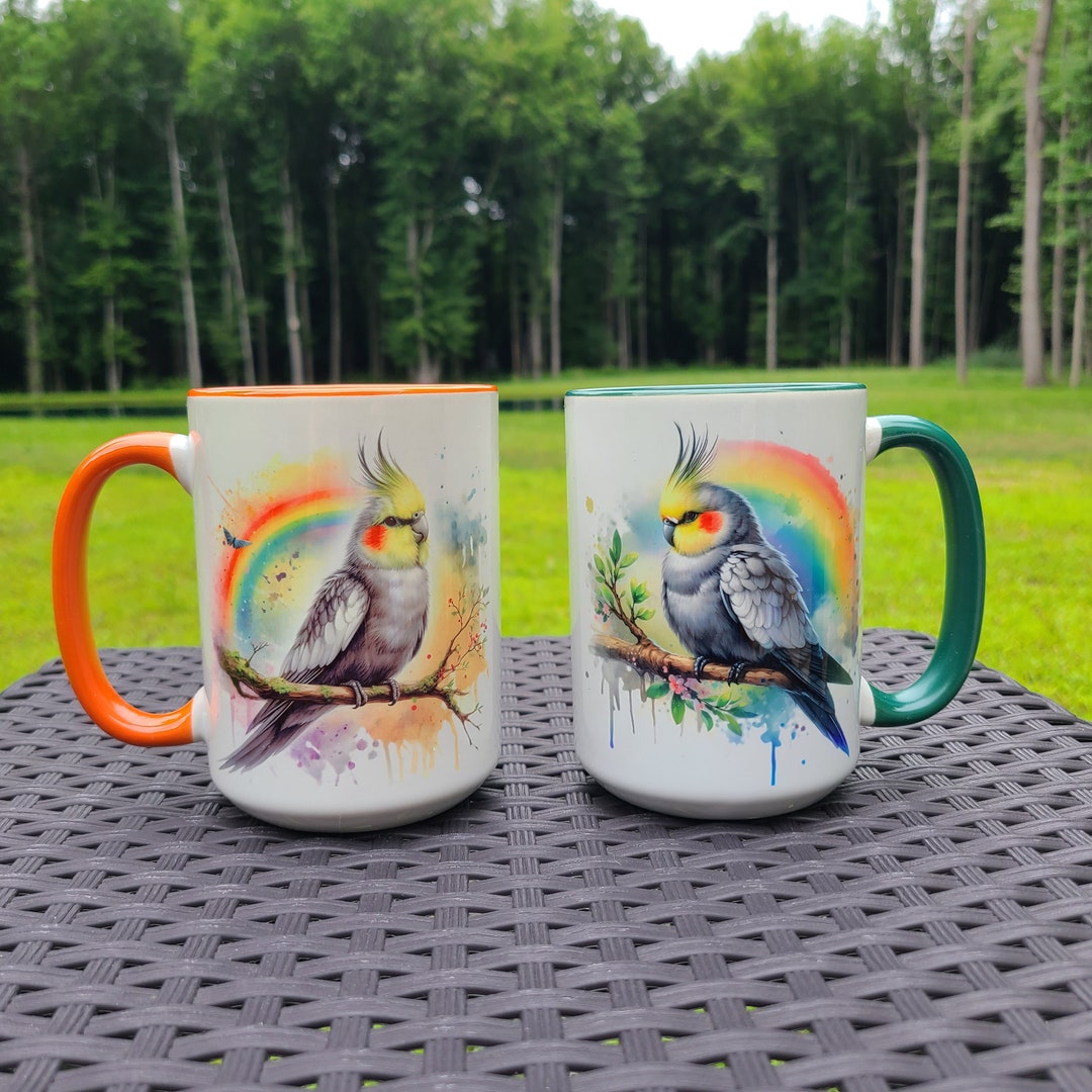 Cockatiel Parrot Coffee Mug, Colorful Ceramic 15 Oz, Bird Lover Gift - Etsy