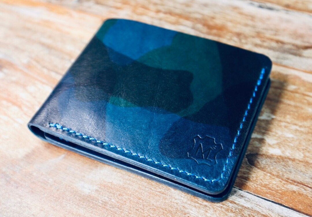 Blue Camo Bi Fold Wallet - Etsy