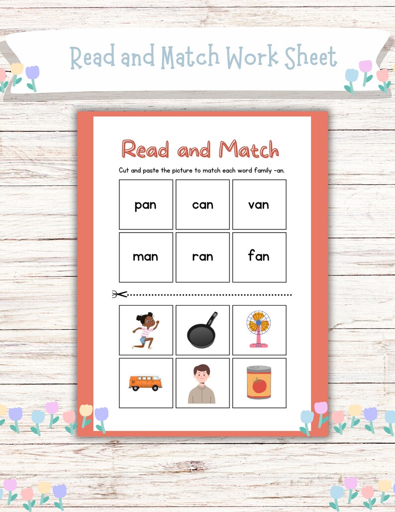 Word Match Activity Printable Worksheet Prek / Toddler Classroom and ...
