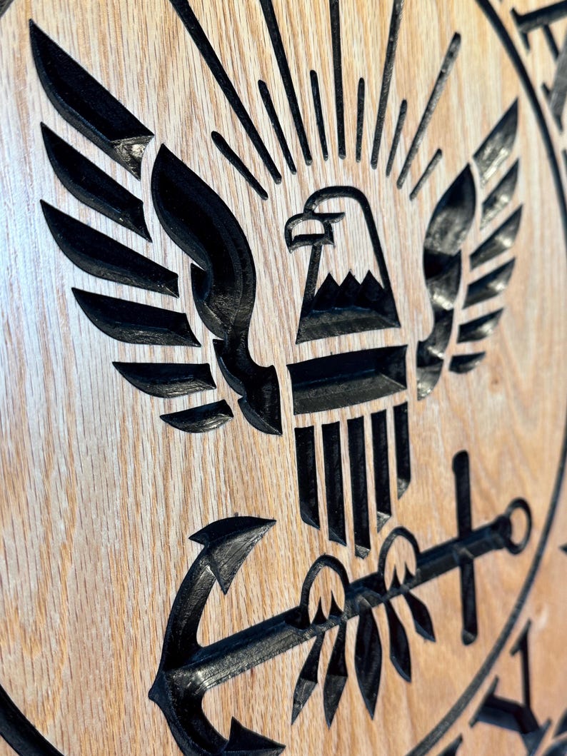 Carved United States Navy Emblem - Etsy