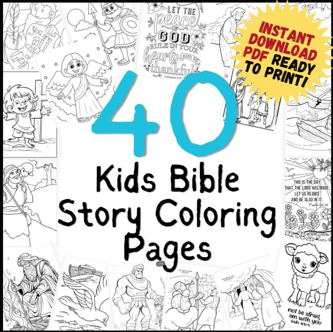 Bible Story Activity Sheets Coloring Pages 40 Pages 8.5x11 Sheets PDF ...