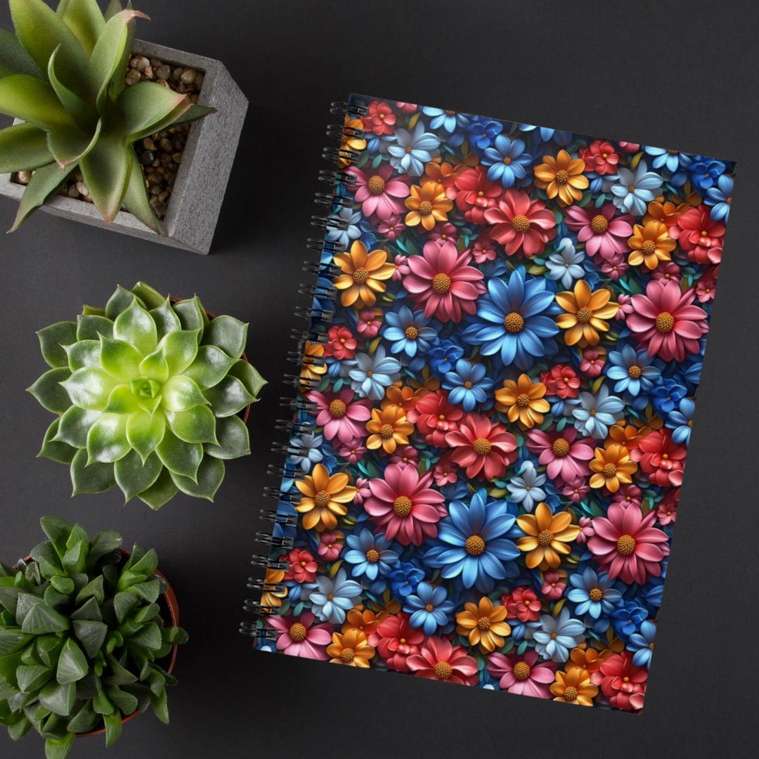 Floral Spiral Notebook Ruled Line, Colorful Journal for Notetaking ...