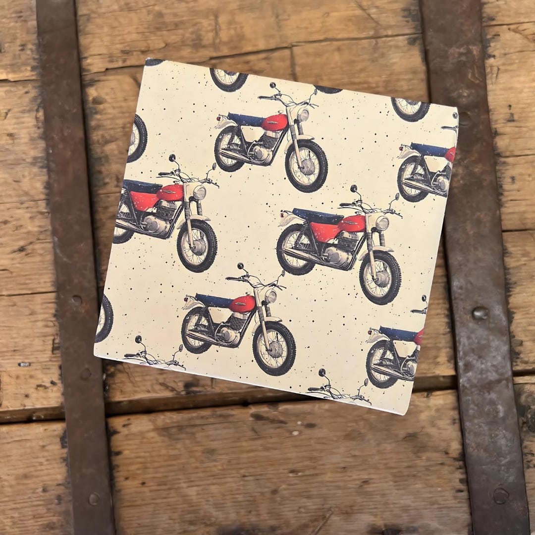 Gift Wrap Papers, Vintage Retro Dirt Bike Wrapping Paper Roll ...
