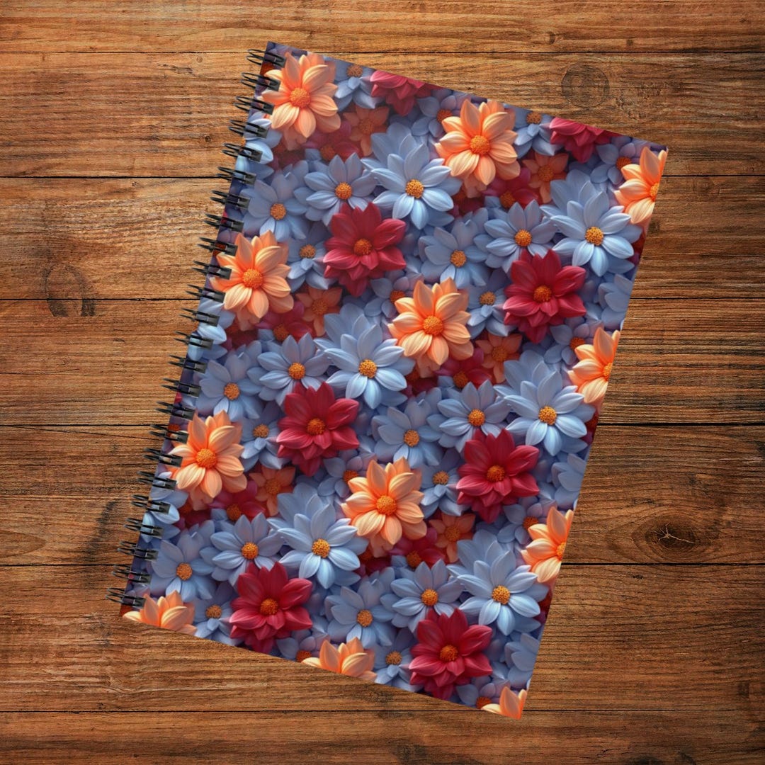 Floral Spiral Notebook Beautiful Flower Journal, Writing Pad, Gifts for ...