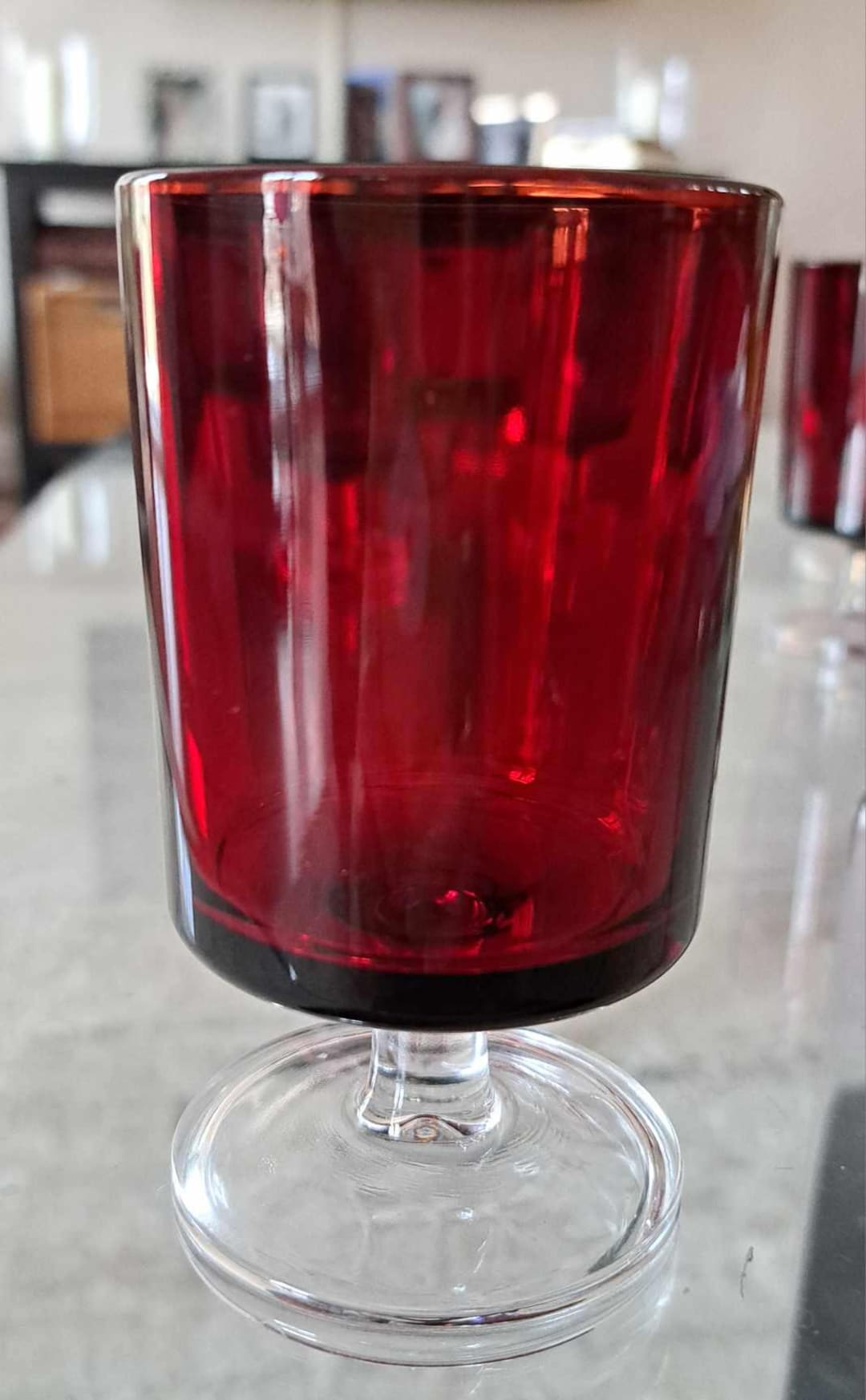 Ruby Red Luminarc Drinking Glasses - Etsy