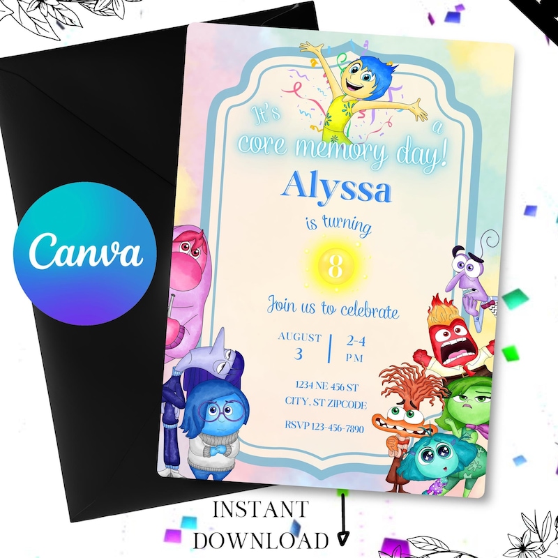 Inside Out Invite - Etsy