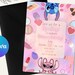 Stich and Angel Spa Party Invitation, Stitch Makeup and Spa Birthday ...
