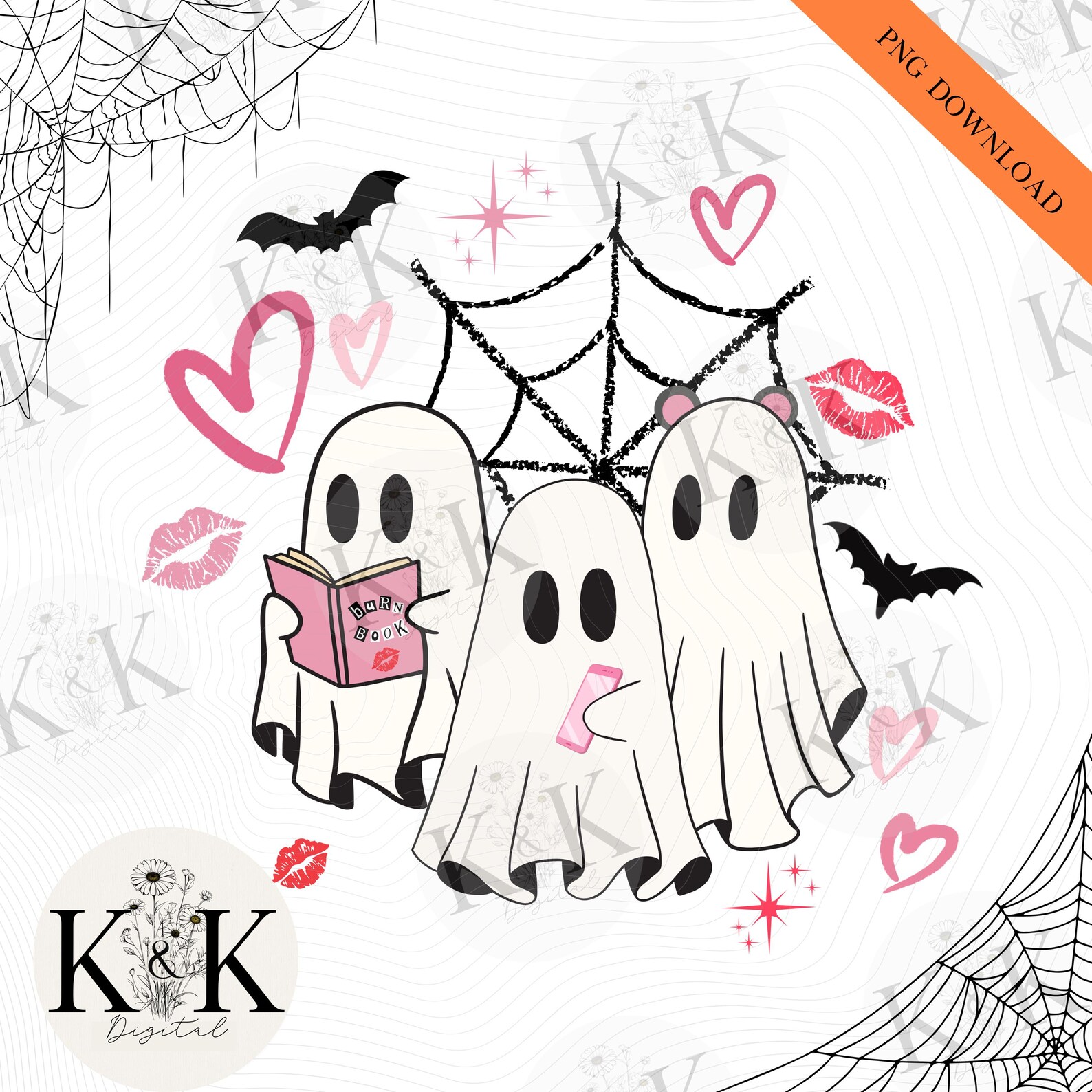 Mean Ghost Png, Retro Halloween Png, Ghouls Ghost Png, Cute Ghost Png ...