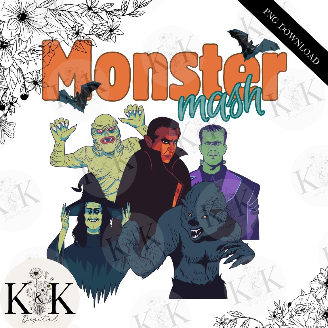 Halloween Monster Mash PNG, Retro Halloween Aesthetic, Vintage ...