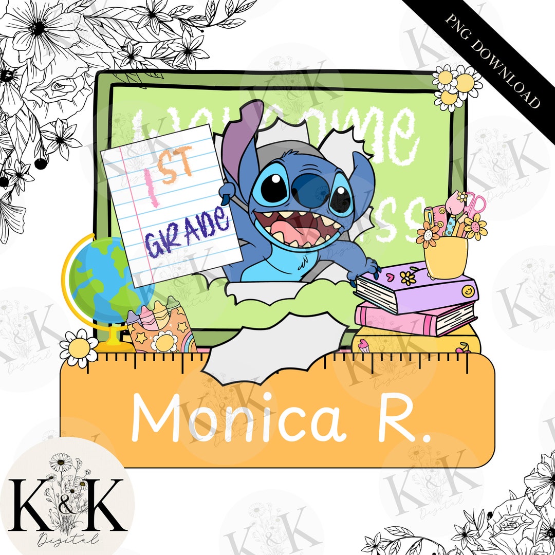 Stitch School Set PNG, Trendy School Shirt Png, Digital, First Day of ...