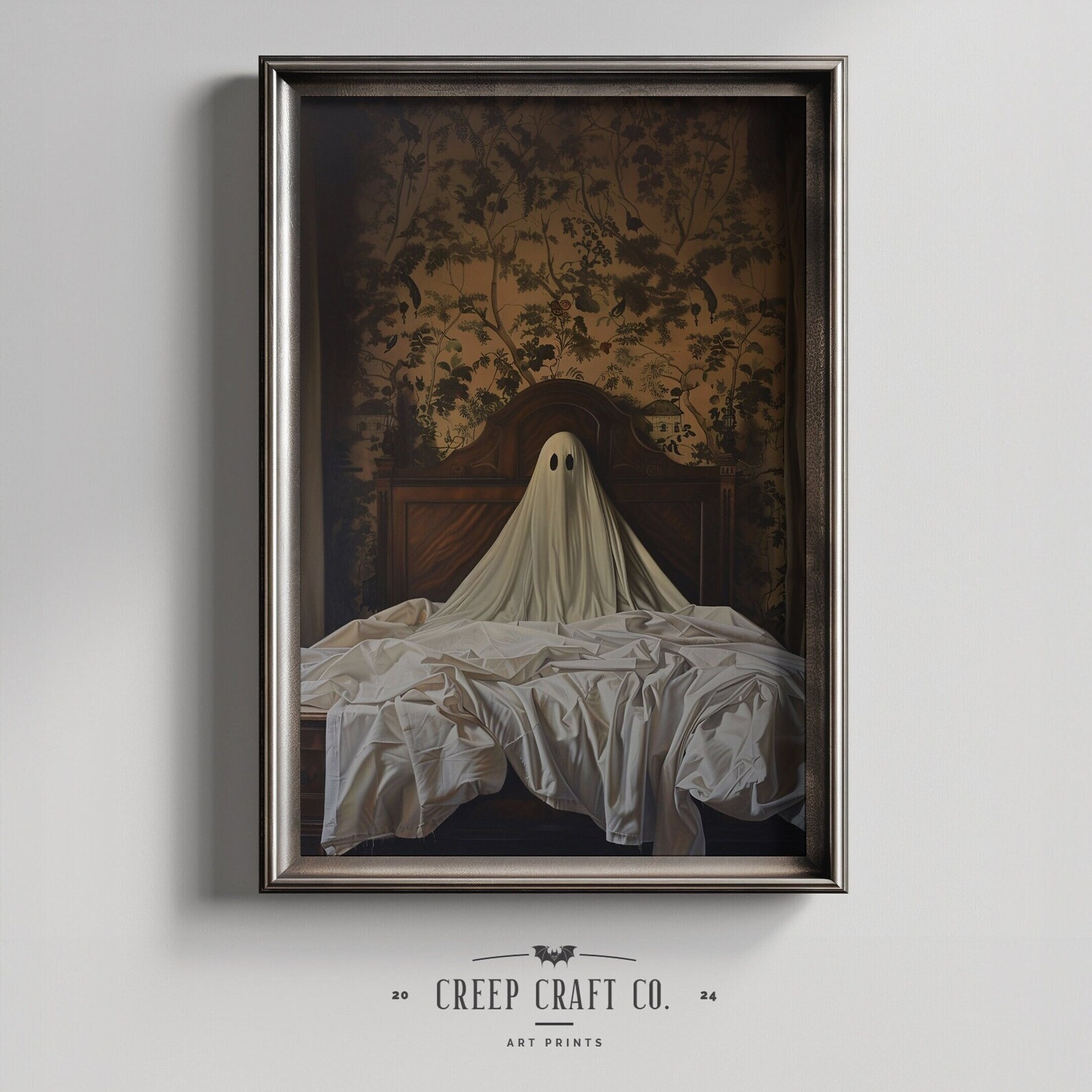 Ghost in Sheets Art Print | Dark Academia Gothic Decor (digital ...