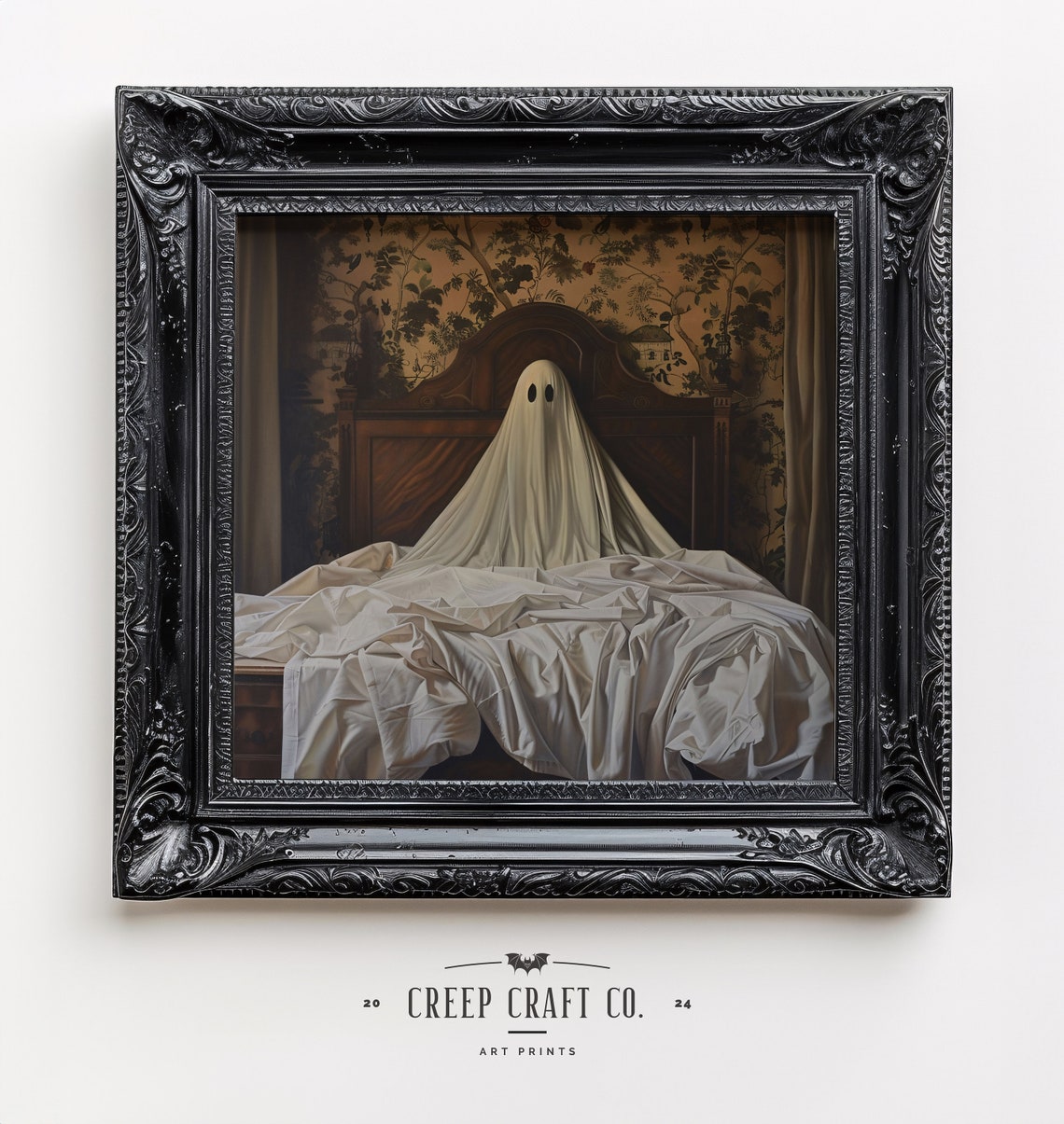 Ghost in Sheets Art Print | Dark Academia Gothic Decor (digital ...
