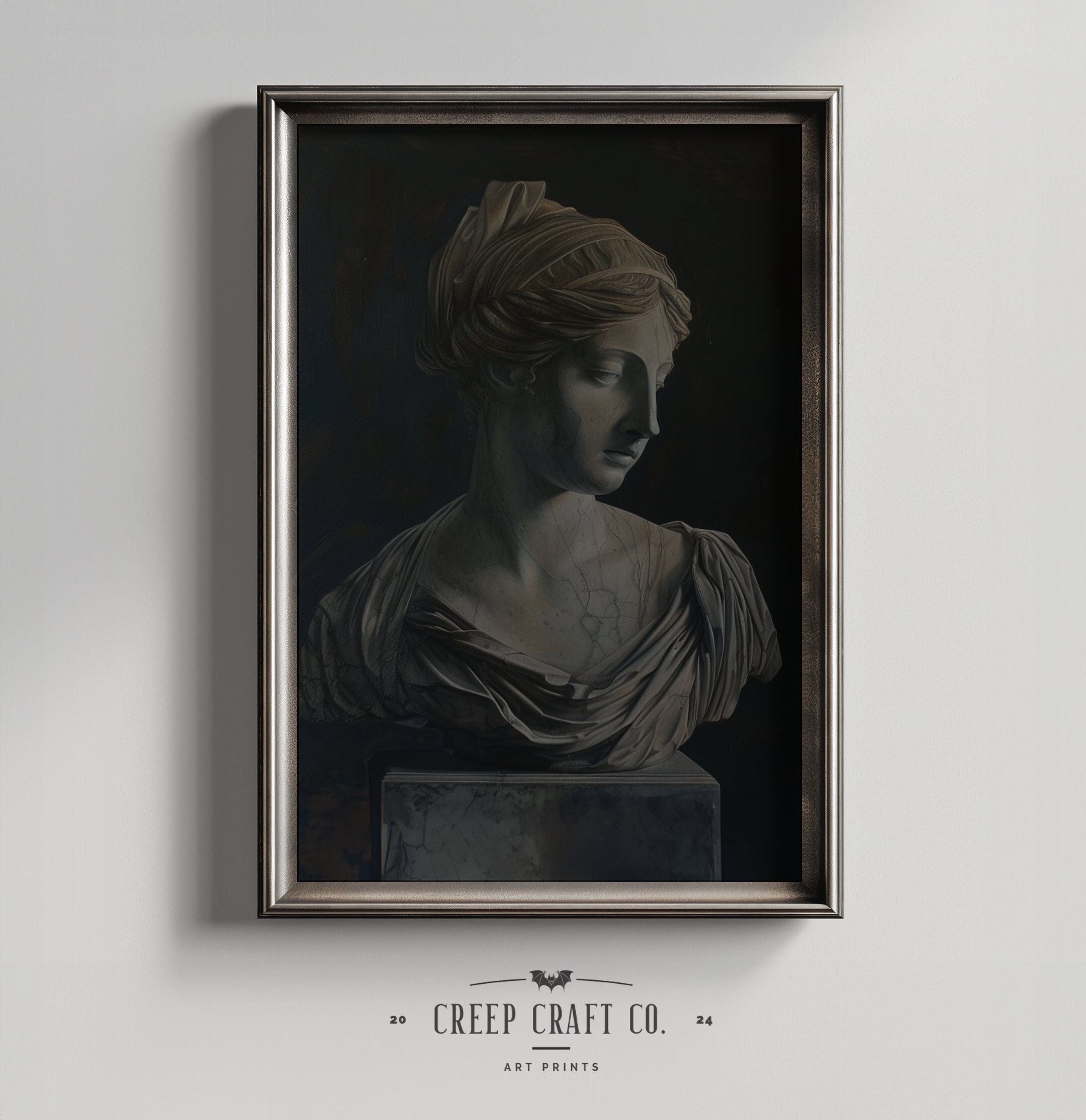 Gothic Roman Statue Print | Dark Academia Wall Art (digital Download ...