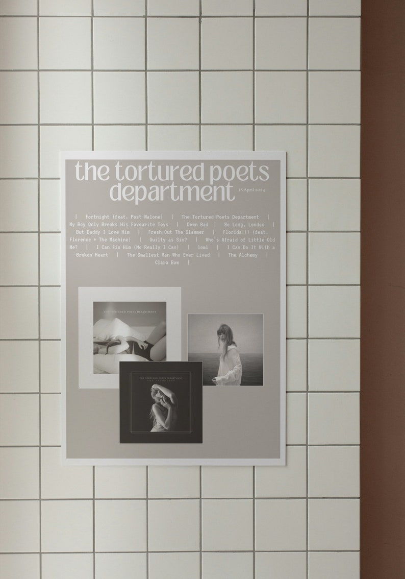 DIGITAL the Tortured Poet's Department Poster, Wall Art, Album Cover ...