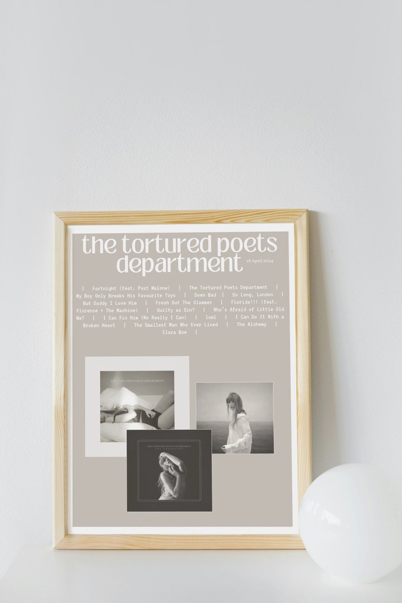 DIGITAL the Tortured Poet's Department Poster, Wall Art, Album Cover ...
