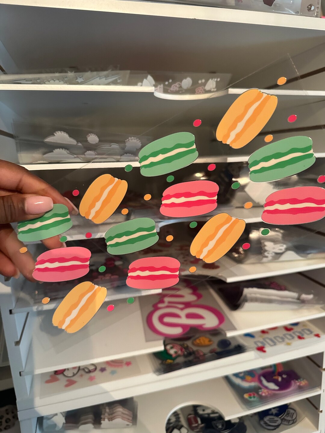 Macaroons 16 Ounce Glass Cup Transfers UVDTF Glass Tumbler Wraps ...