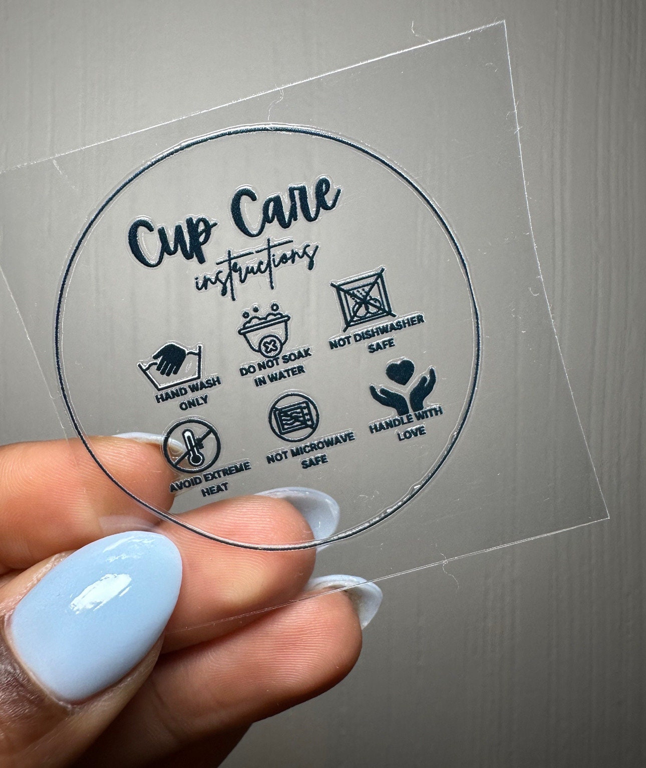 Cup Care 16 Ounce Glass Cup Transfers UVDTF Glass Tumbler Wraps ...