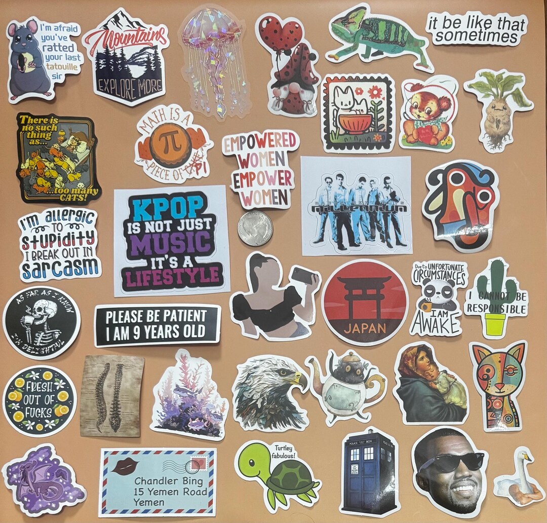 Giant Sticker Collection 150+ Stickers Lot Variety Mixed Miscellaneous ...