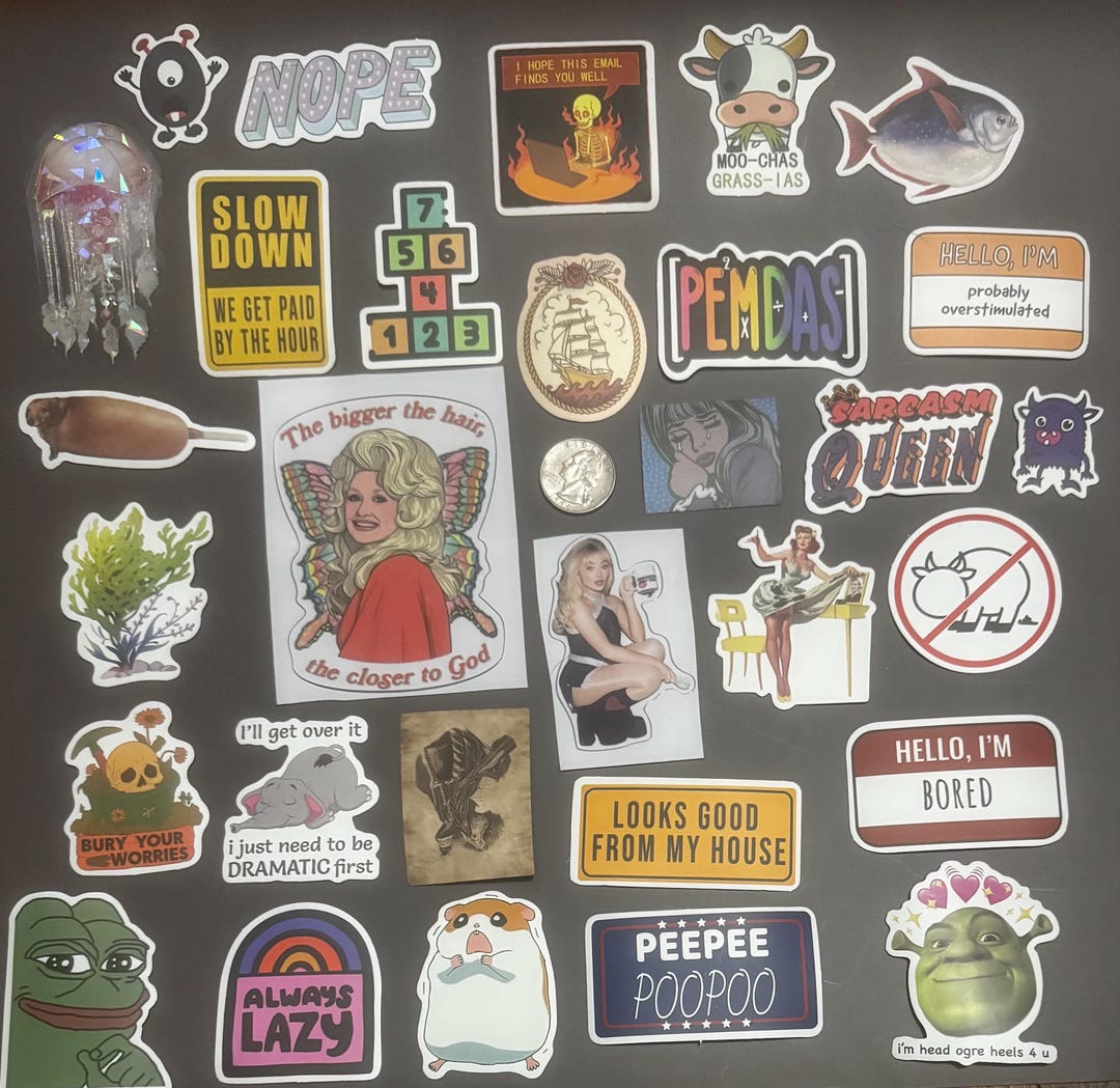 Giant Sticker Collection 200+ Stickers Lot Variety Mixed Miscellaneous ...