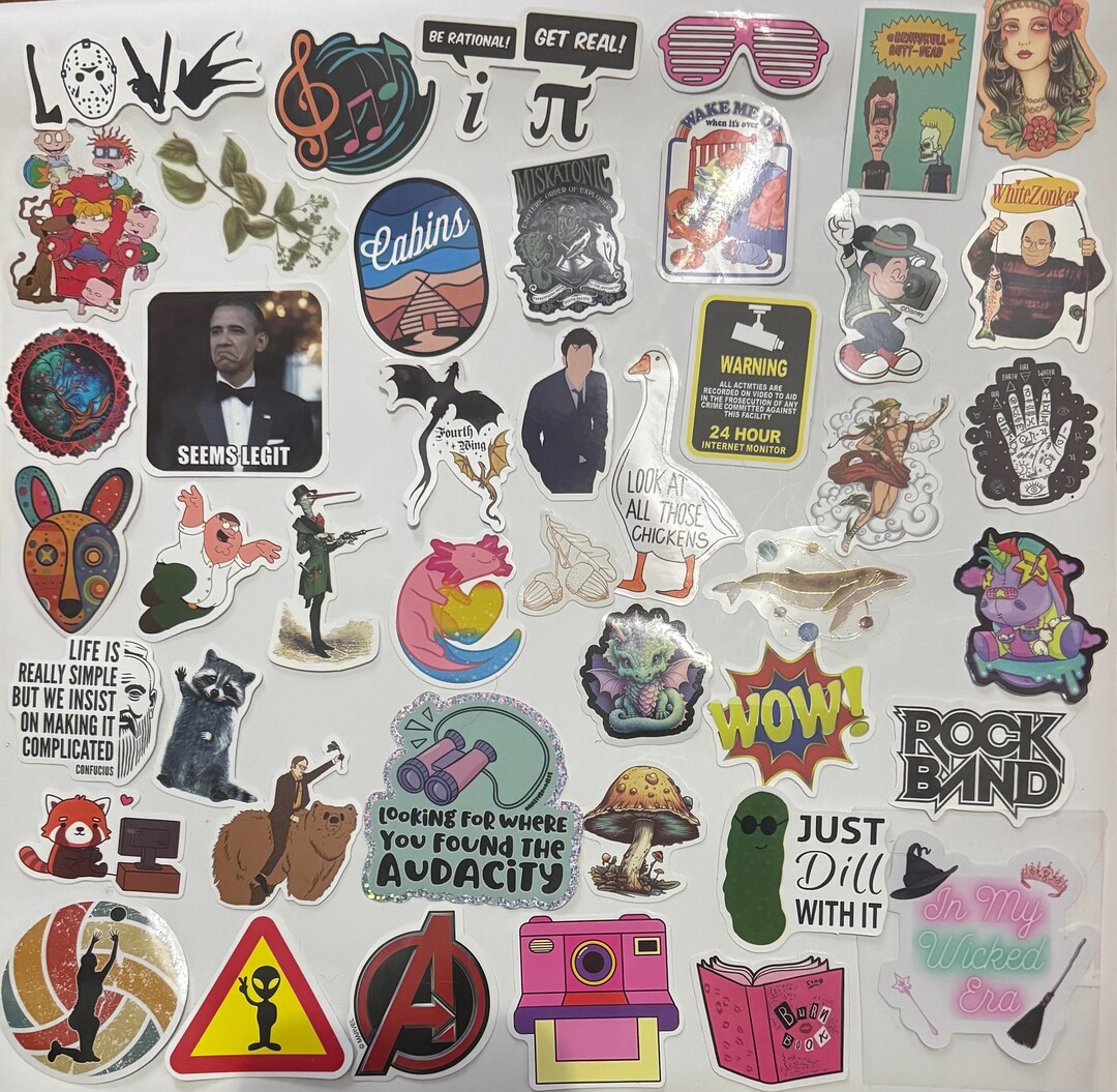Sticker Collection 40+ Stickers Lot Variety Mixed Miscellaneous (H) - Etsy