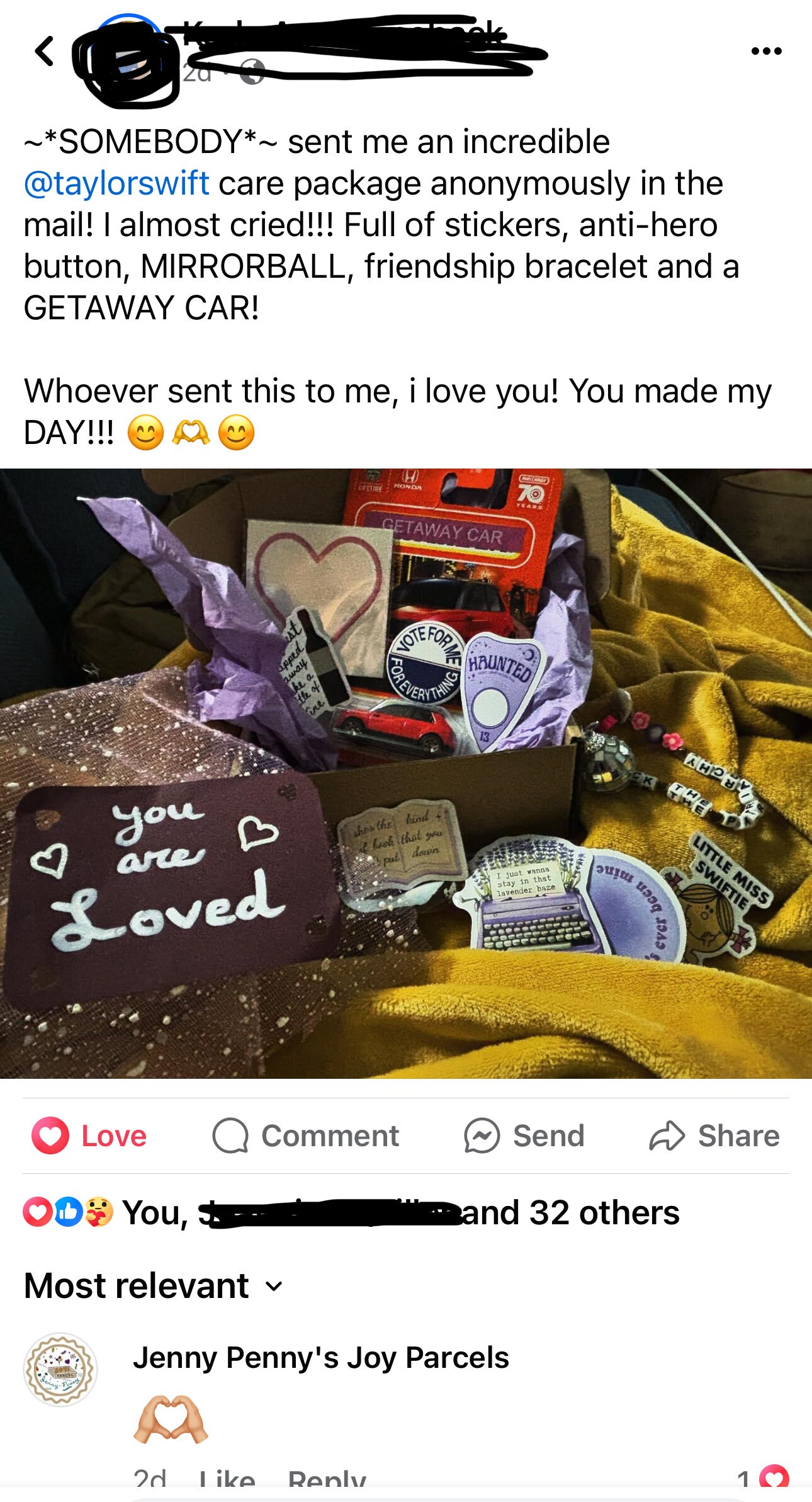 Taylor Swift Mystery Gift Box Jenny Penny's Joy Parcels 13 Swiftie Fan ...