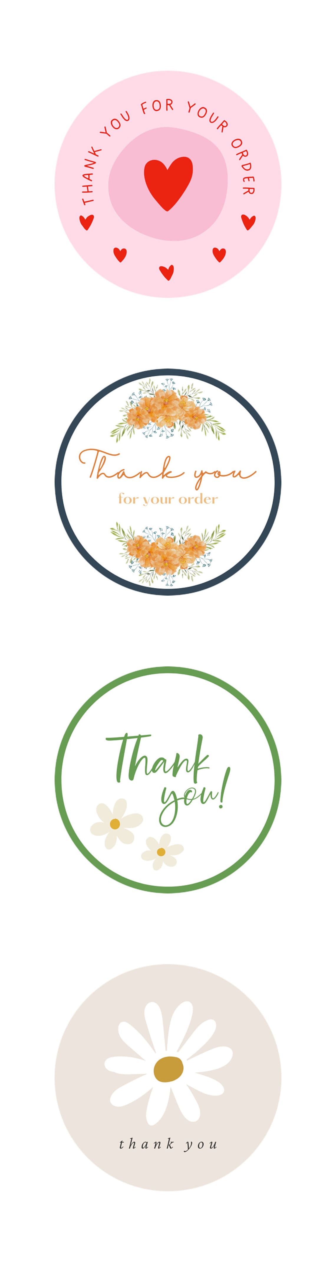 Digital Stickers Thank You, PNG, Circle Stickers for Your Order ...