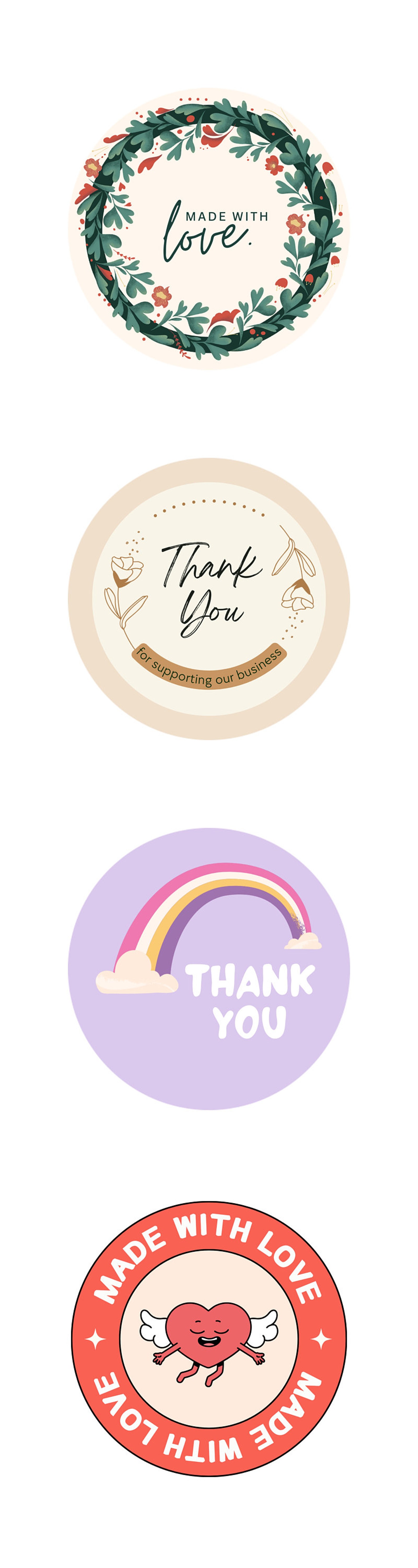 Digital Stickers Thank You, PNG, Circle Stickers for Your Order ...