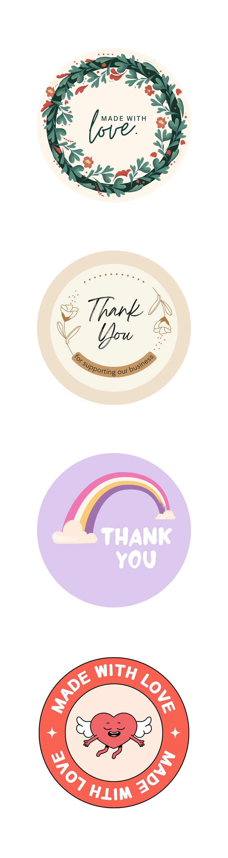 Digital Stickers Thank You, PNG, Circle Stickers for Your Order ...