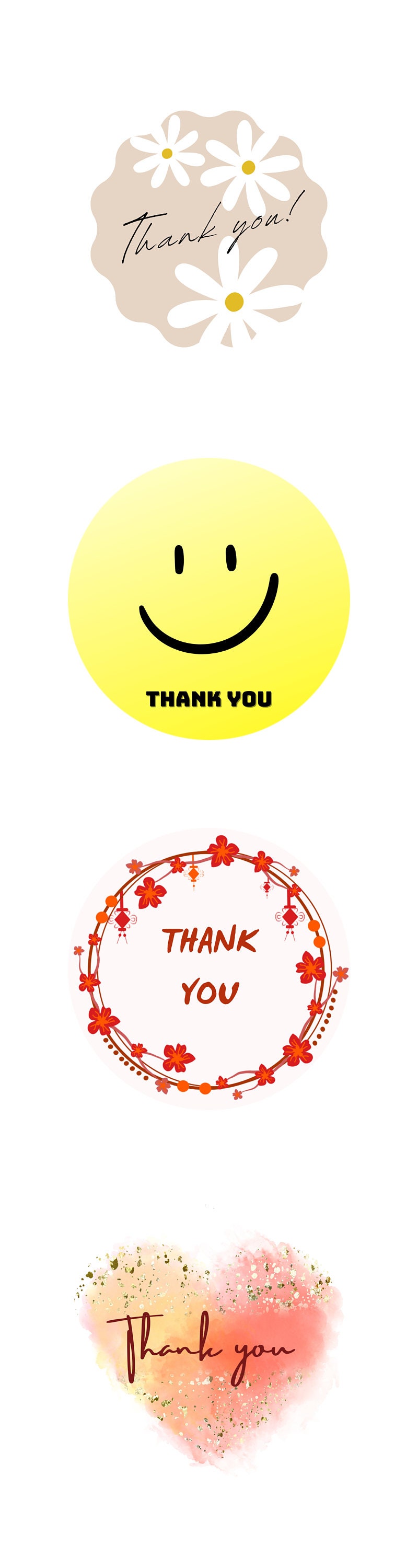 Digital Stickers Thank You, PNG, Circle Stickers for Your Order ...