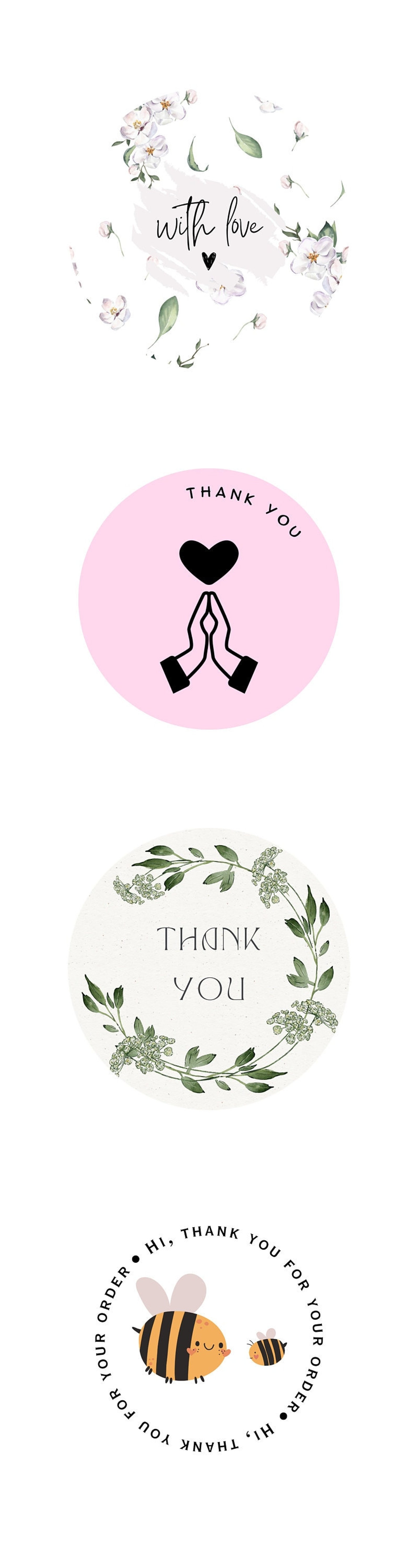 Digital Stickers Thank You, PNG, Circle Stickers for Your Order ...