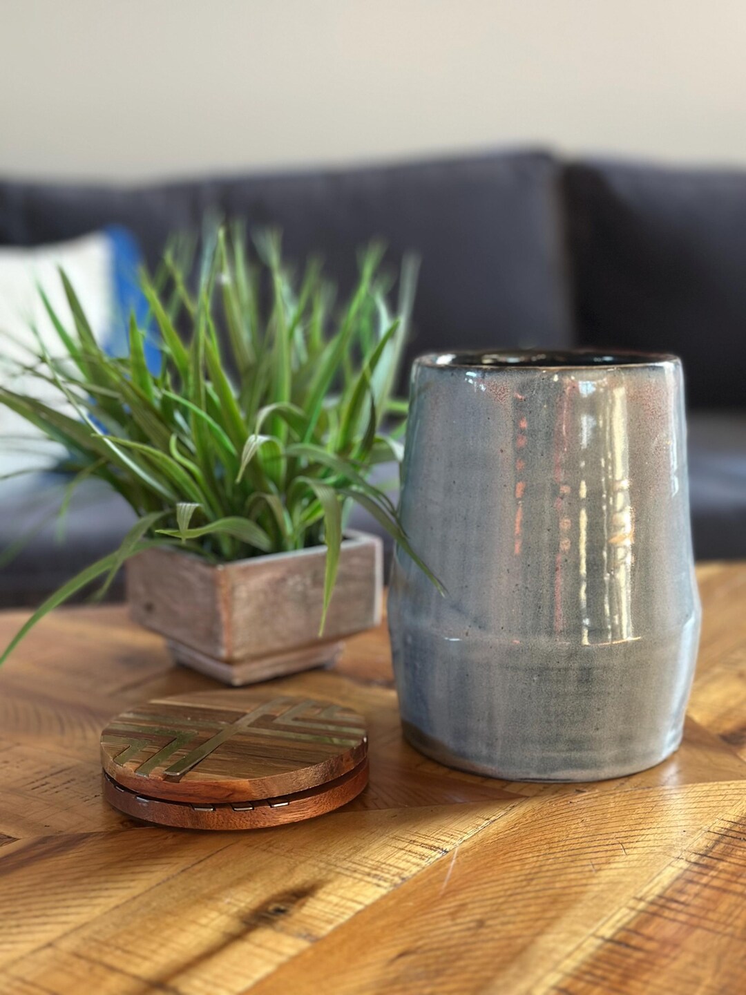Slate Blue Vase - Etsy