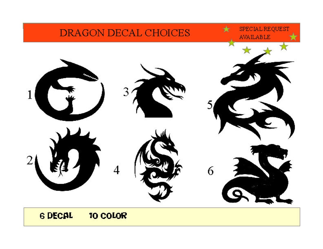 Dragon Decal / Dragon Decal - Etsy