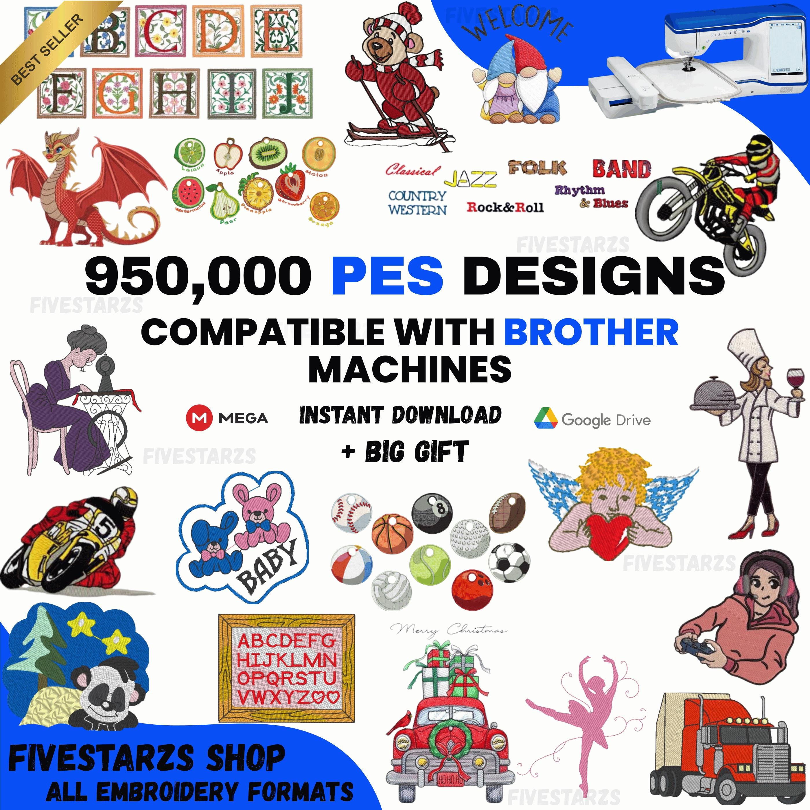 950,000+ Embroidery Designs PES Files, Brother, Babylock, Deco Machines ...