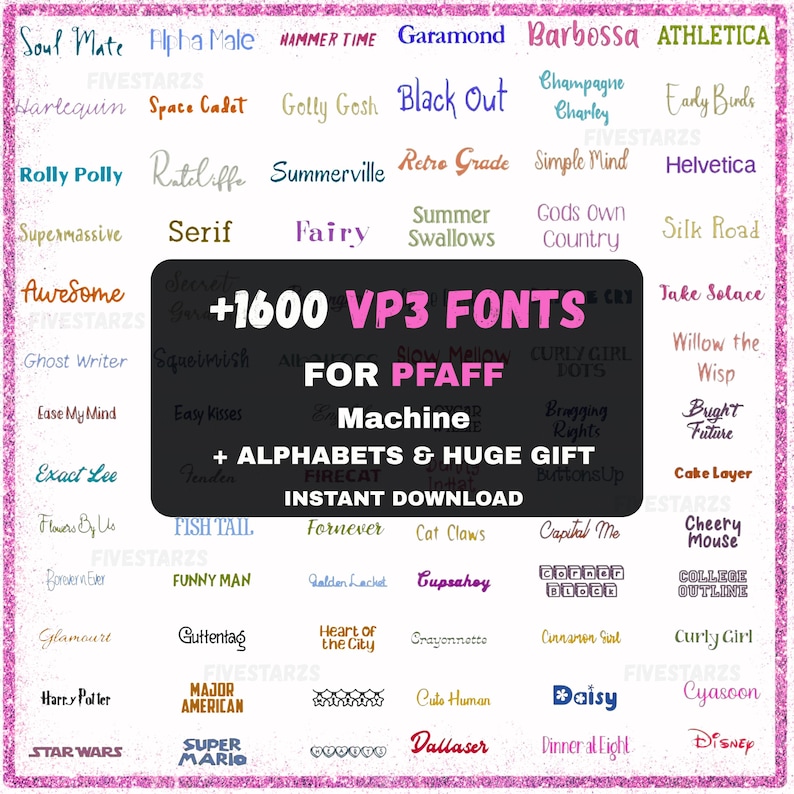 1600+ Machine Embroidery Font Designs (1", 2", 3") – VP3 Format for ...