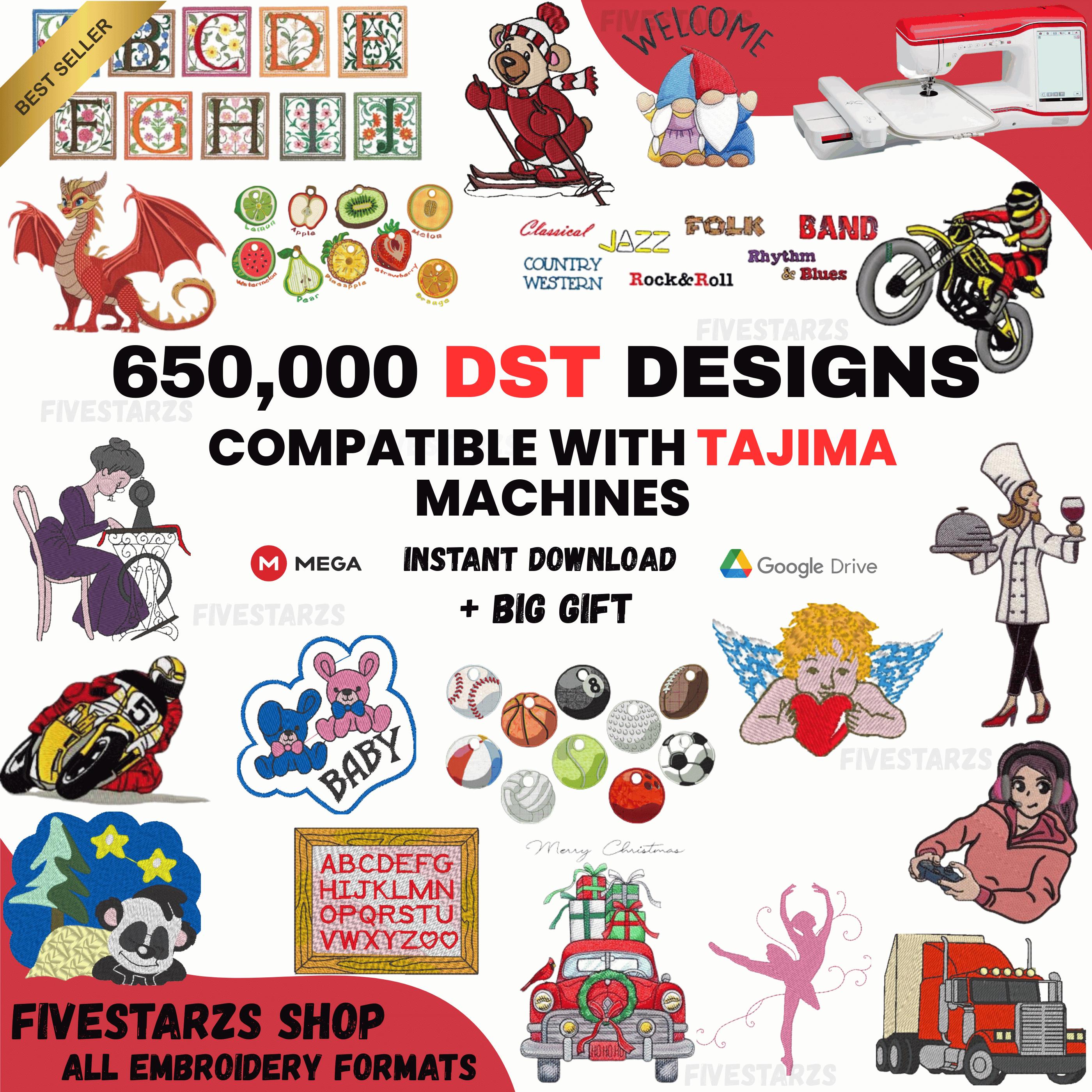 Machine Embroidery Design Bundle for Tajima – Over 650,000 Original DST ...