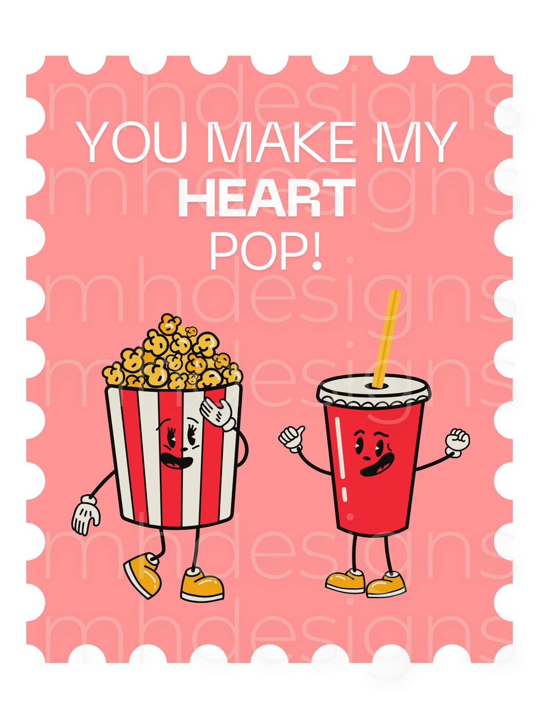 Cute and Fun Valentine's Day Card (DIGITAL FILE ONLY) - Etsy