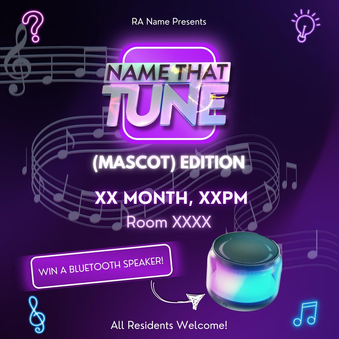 RA Event Name That Tune Custom Flyer - Etsy