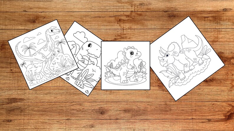 10 Cute Dino Coloring Pages for Kids, Dinosaurs Coloring Pages ...