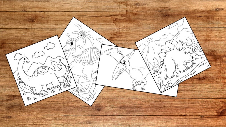 10 Cute Dino Coloring Pages for Kids, Dinosaurs Coloring Pages ...