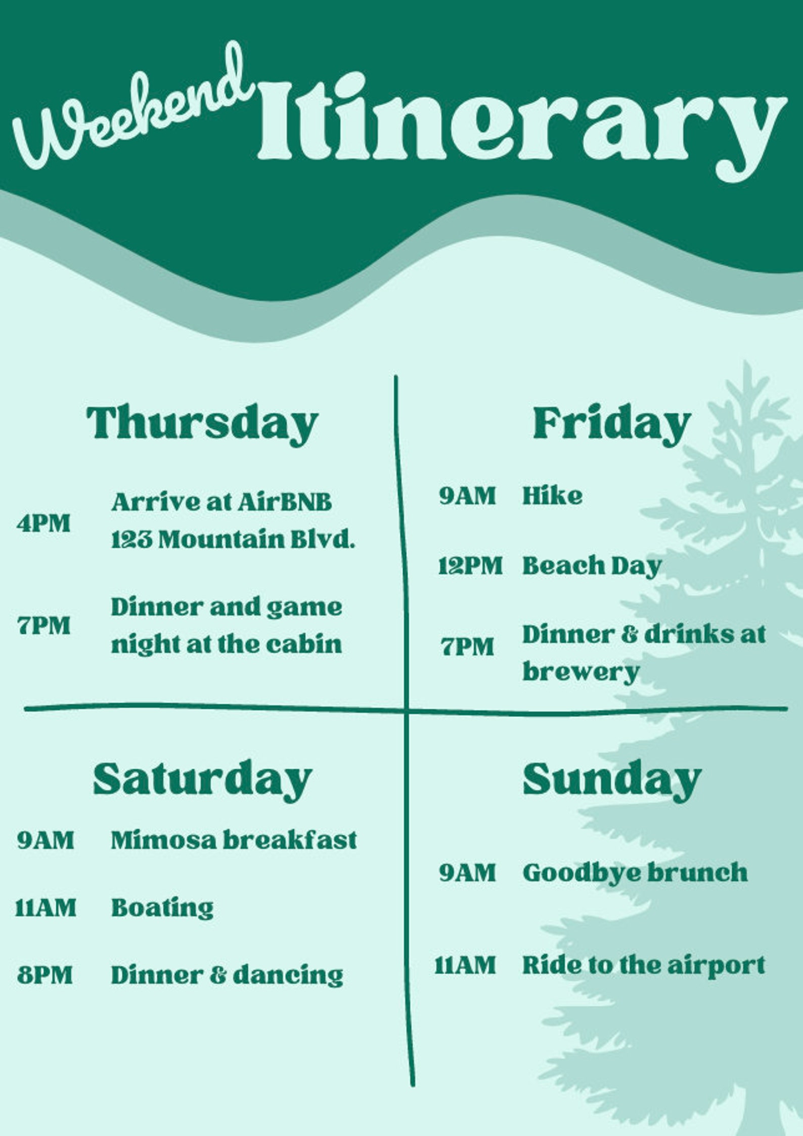 Camp Bachelorette Invite, Itinerary, and Packing List, Editable ...