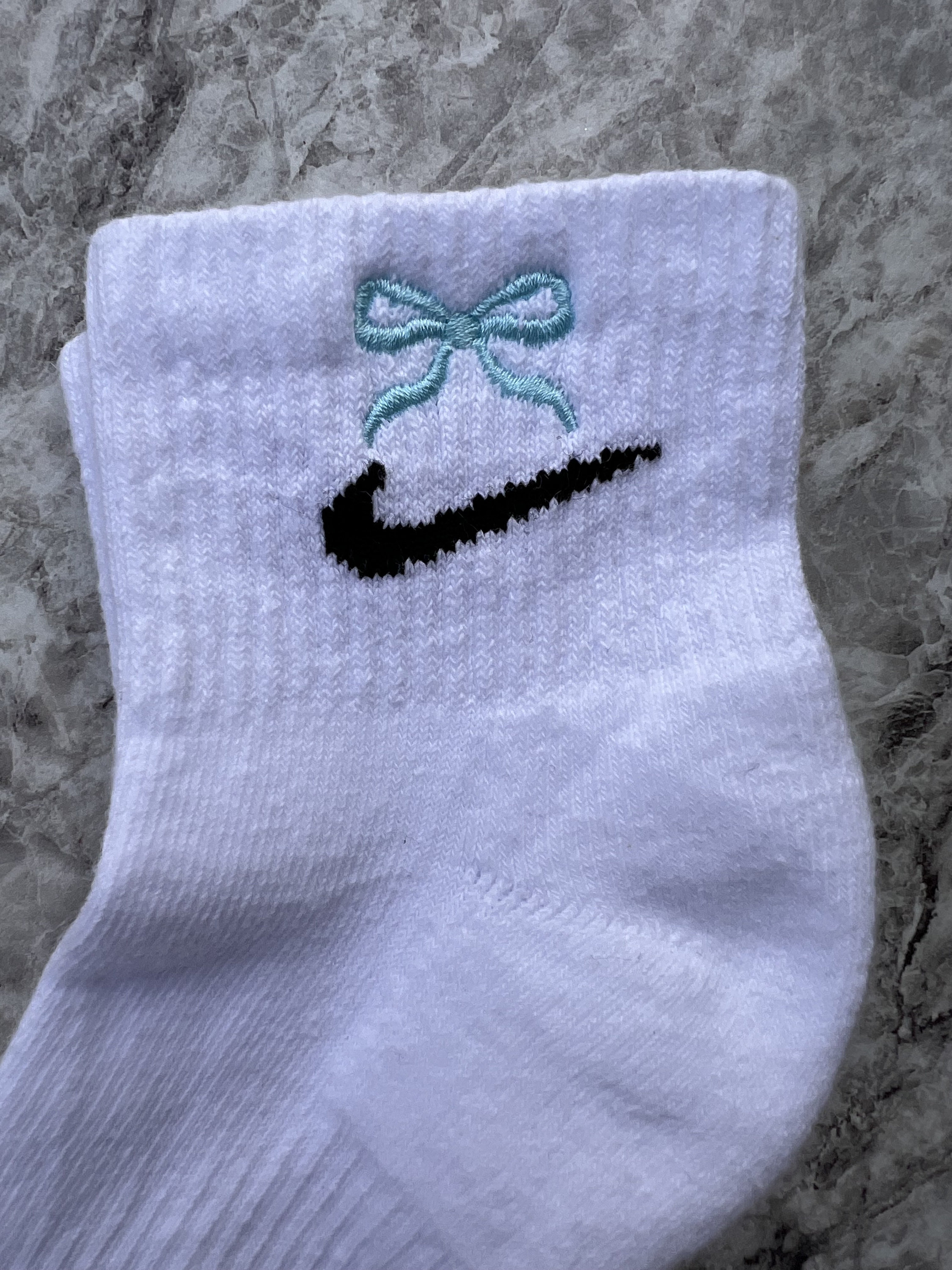 Embroidered Blue Bow Ankle Socks, Dainty Coquette Socks - Etsy