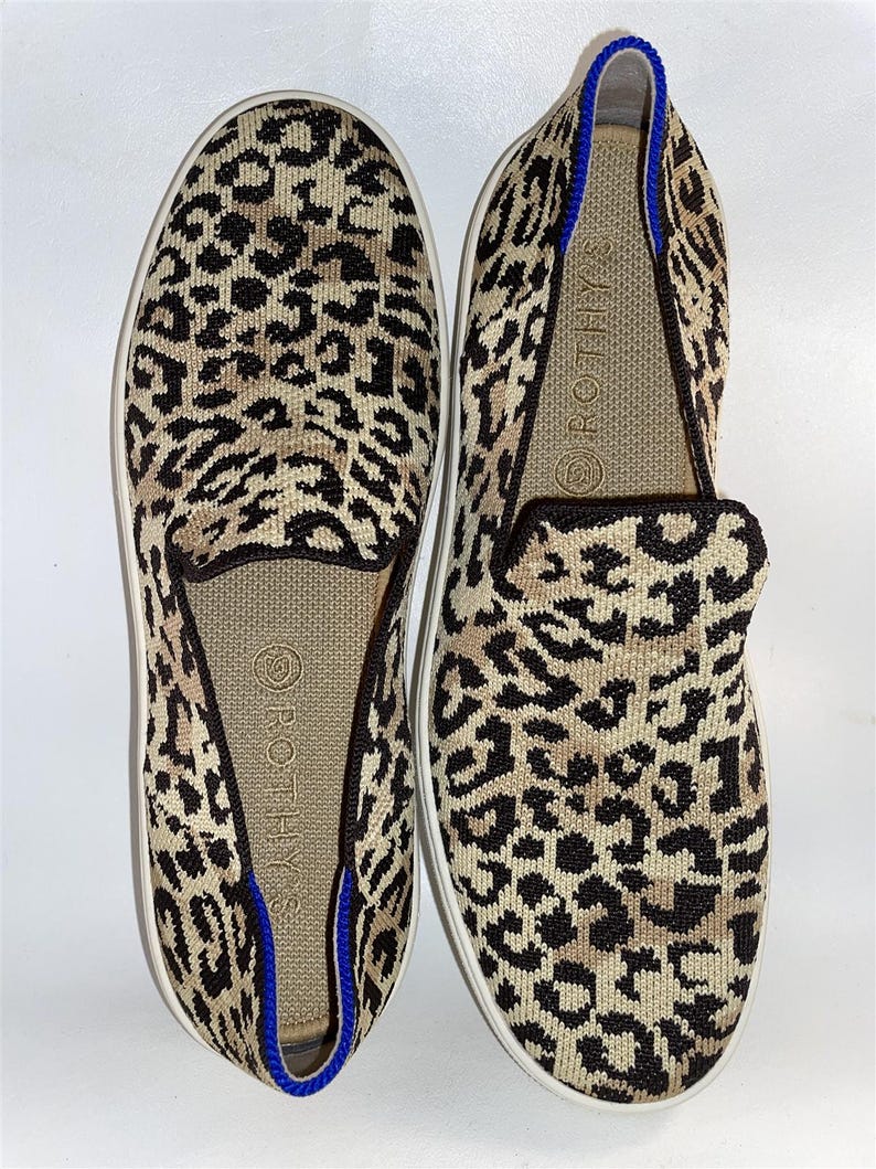 Rothy's Sneakers Slip on Leopard Cat Animal Women's Shoes Size 7 New - Etsy
