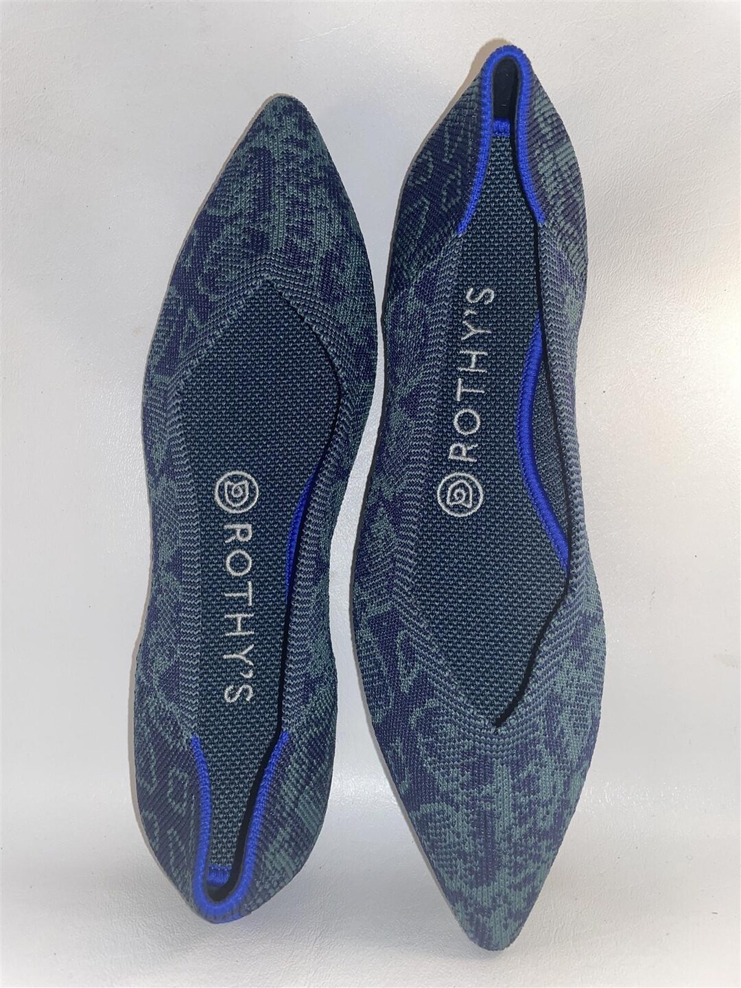 Rothy's Point Green Navy Python Women's Shoes Flats Loafers Slip Size 7 ...