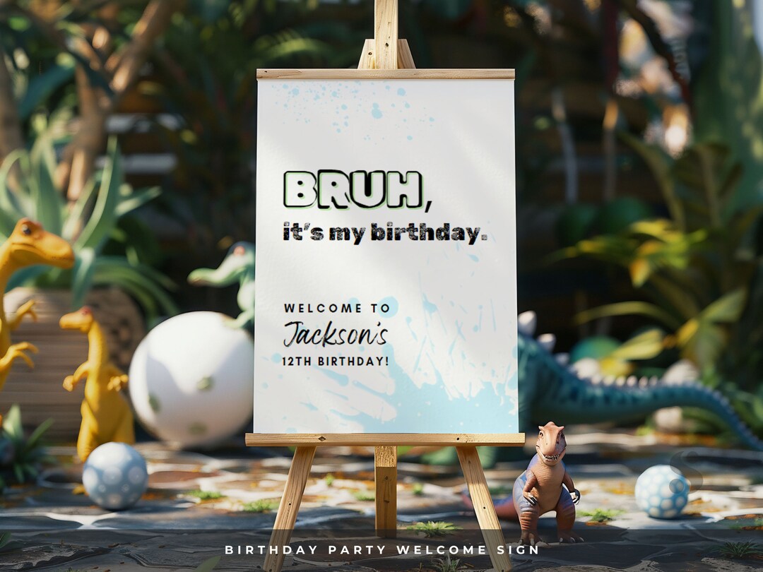 Bruh Pool Party Welcome Sign, Bruh It's My Birthday Digital Download ...
