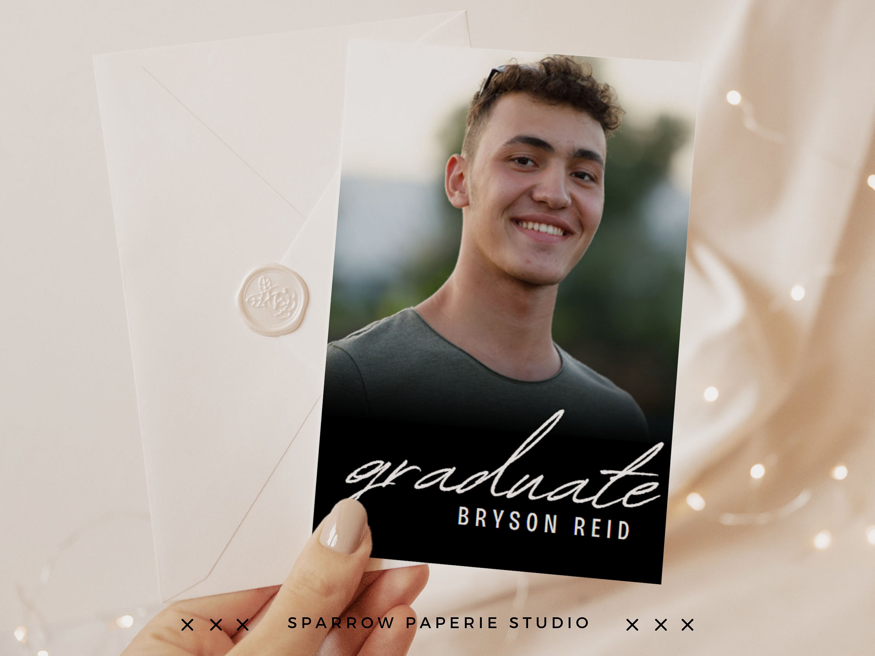 Graduation Invitation Template Boys 2024 Graduation Party Invite Modern ...
