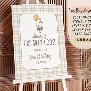 One Silly Goose Birthday Sign Template for First Birthday Party Decor ...