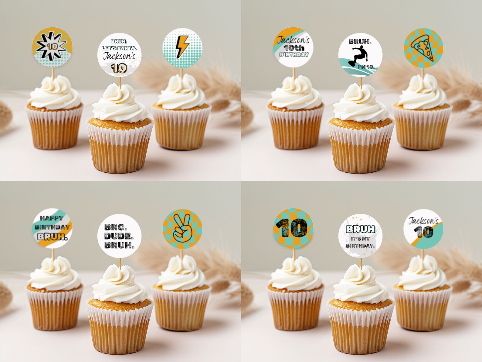 Bruh It's My Birthday, Bro 10th B-day Party Banner, BDAY Decor Bundle ...